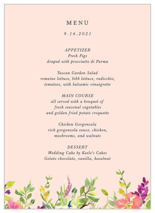 Wedding Menus | Design Your Menu Instantly Online! - Basic Invite