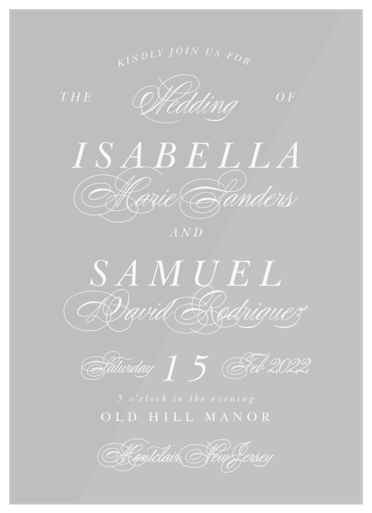Clear Wedding Invitations, Transparent Wedding Invitations - Basic Invite