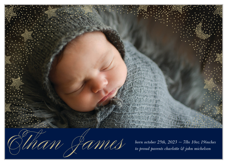 Big Name Baby Birth Announcements - Match Your Color & Style Free!