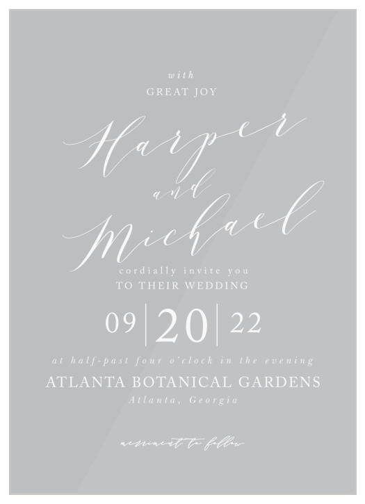 Clear Wedding Invitations, Transparent Wedding Invitations - Basic Invite