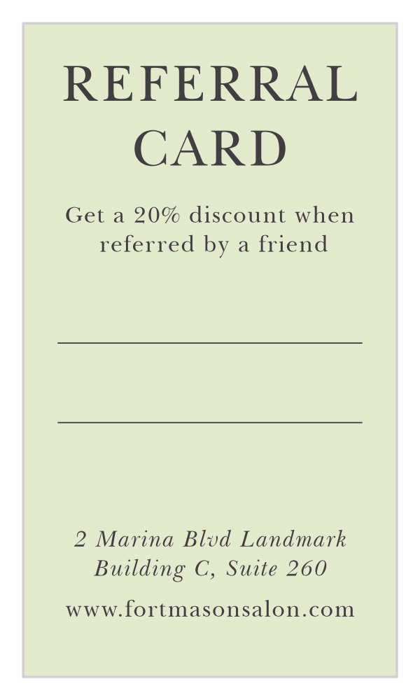 Referral Card Portrait Business Cards by Basic Invite