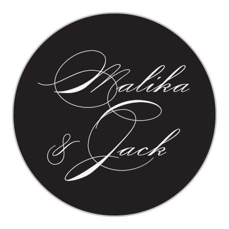 Formal Damask Wedding Stickers by Basic Invite