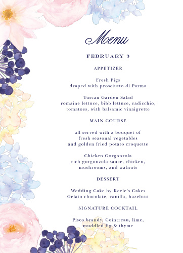 Wedding Menus | Design Your Menu Cards Instantly Online!