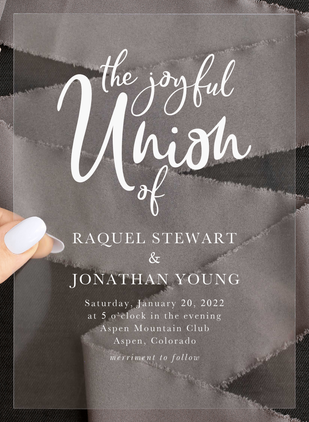 Casual Script Clear Wedding Invitations by Basic Invite