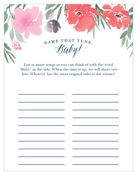 Watercolor Garden Baby Name Contest by Basic Invite