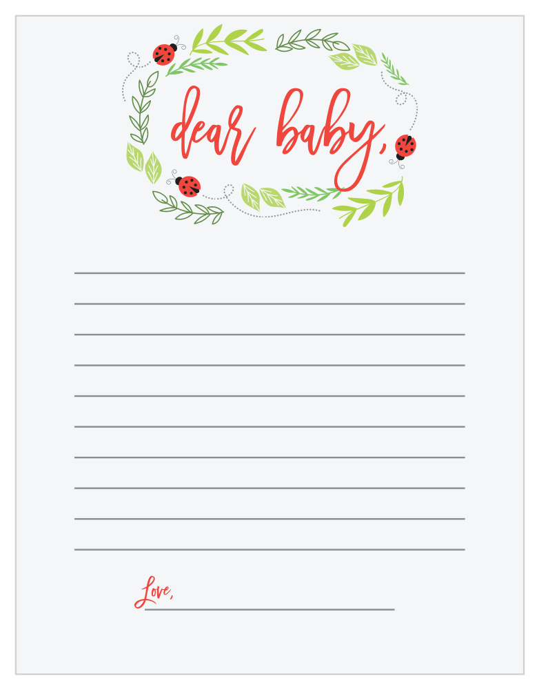 Little Ladybug Letter to Baby by Basic Invite