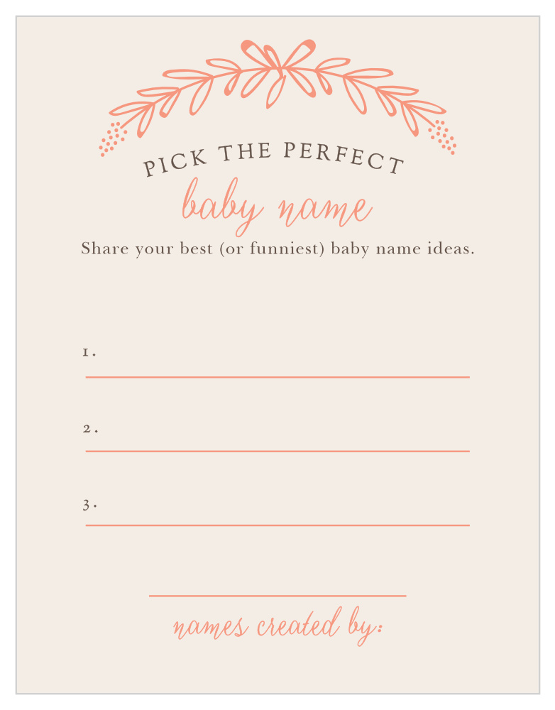 Garden Wreath Baby Name Contest by Basic Invite