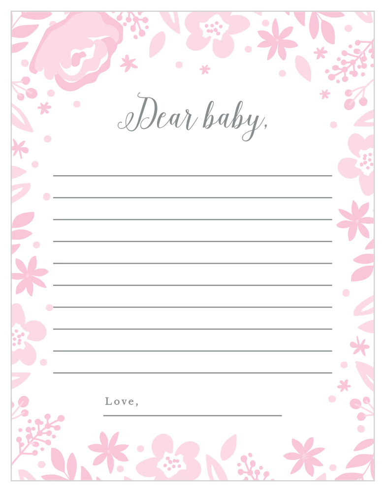 Baby Blooms Letter to Baby by Basic Invite