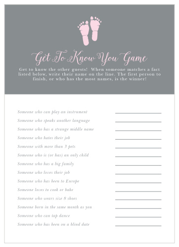 Little Girl Footprints Baby Shower Bingo by Basic Invite