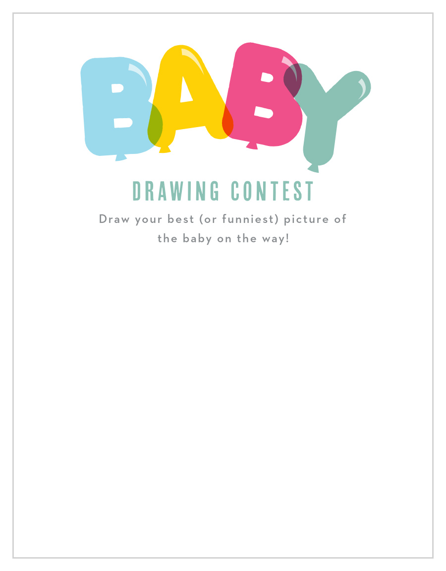 Bubble Balloons Baby Drawing Contest by Basic Invite