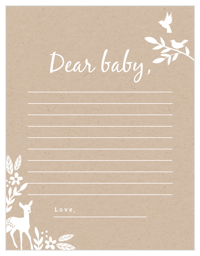 Kraft Woodland Letter to Baby by Basic Invite