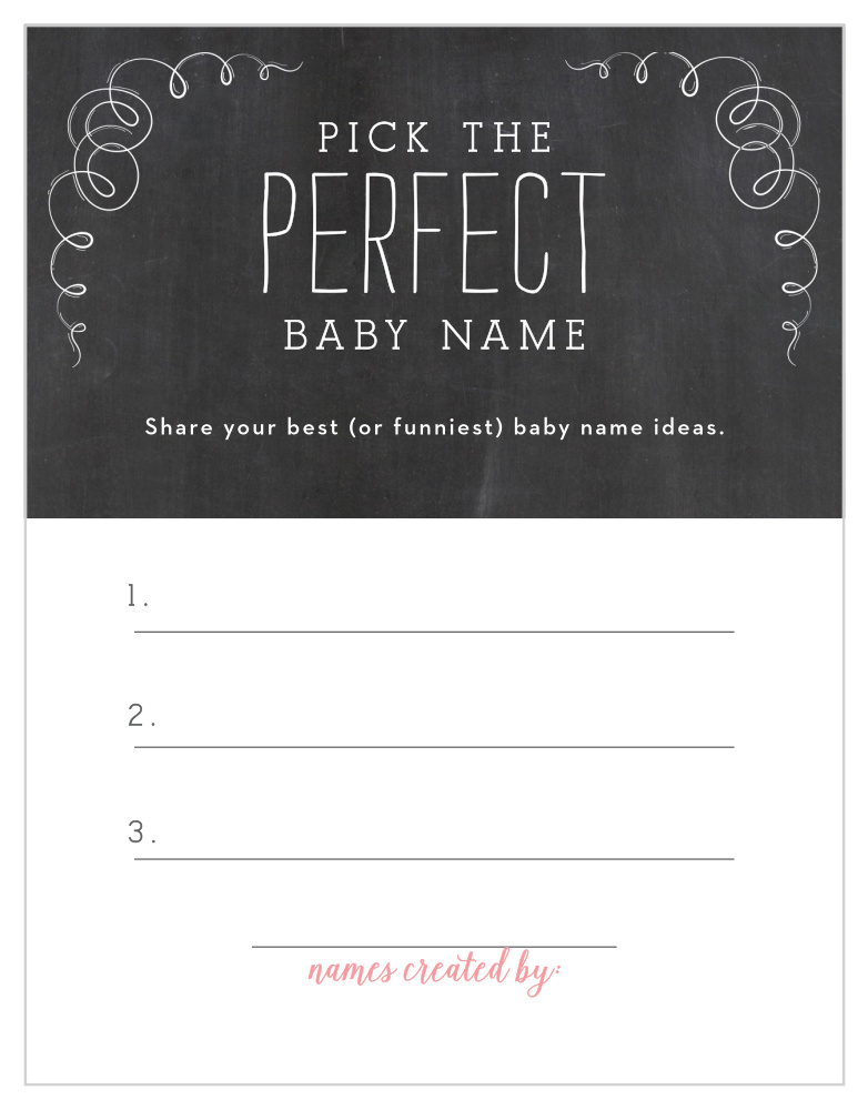 Chalkboard Love Baby Name Contest by Basic Invite