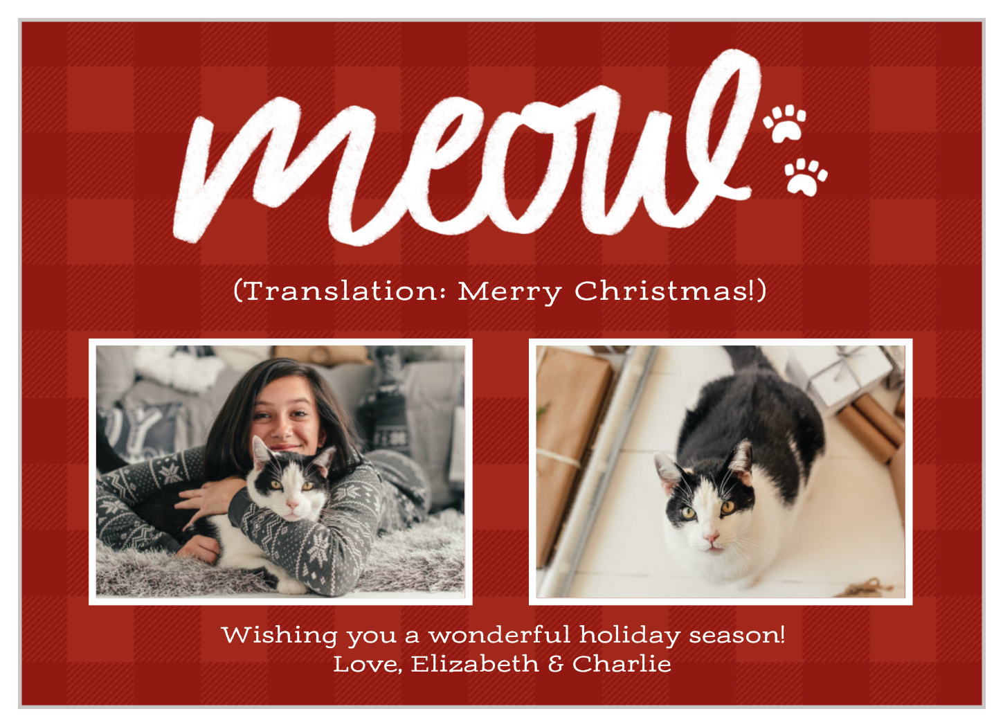 Merry Meow Christmas Cards by Basic Invite