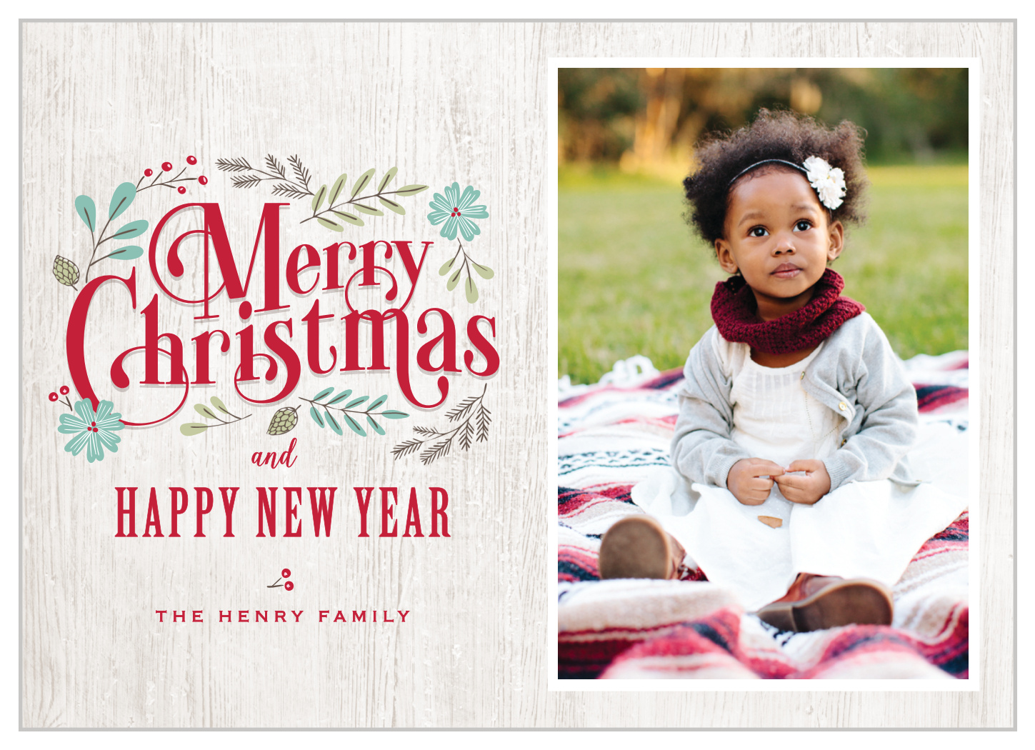 Vintage Wooden Sign Christmas Cards by Basic Invite