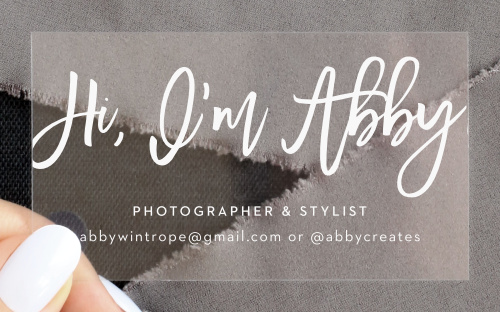 Big Name Clear Business Cards by Basic Invite