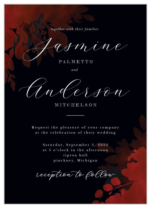 Gothic Wedding Invitations - Match Your Color & Style Free!