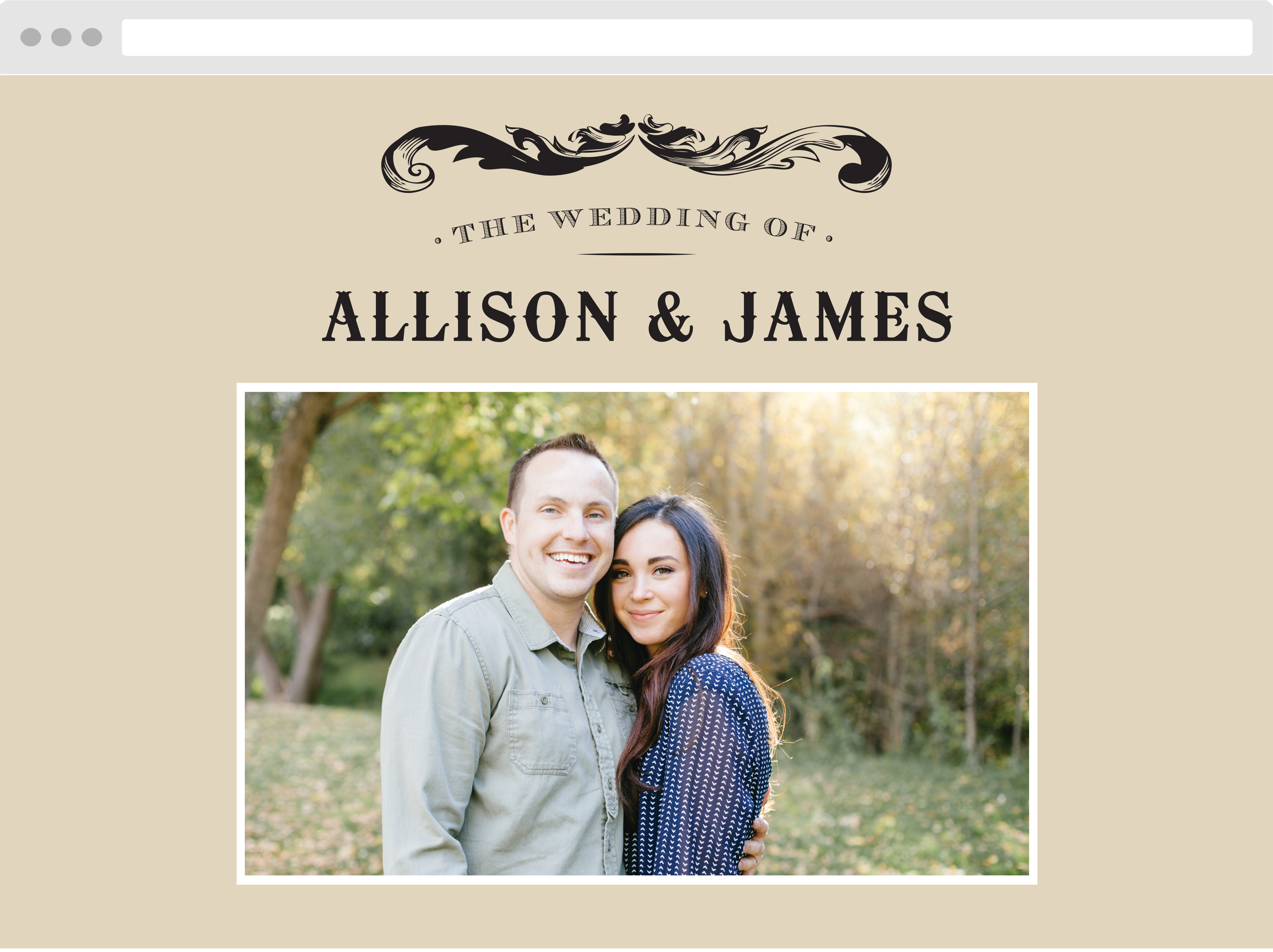 Victorian Type Wedding Website by Basic Invite