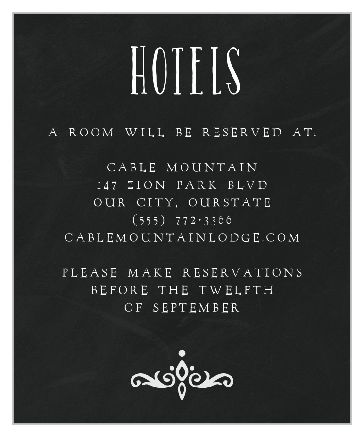 Gothic Magic Accommodation Cards by Basic Invite