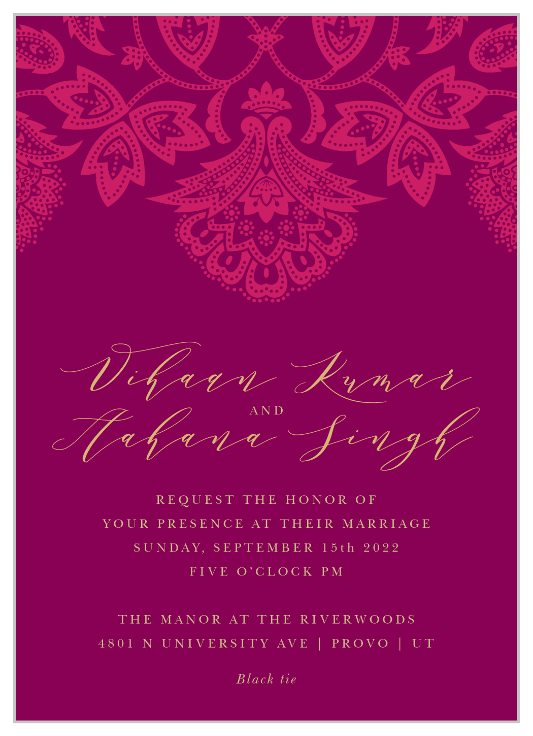 Indian Henna Wedding Invitations by Basic Invite