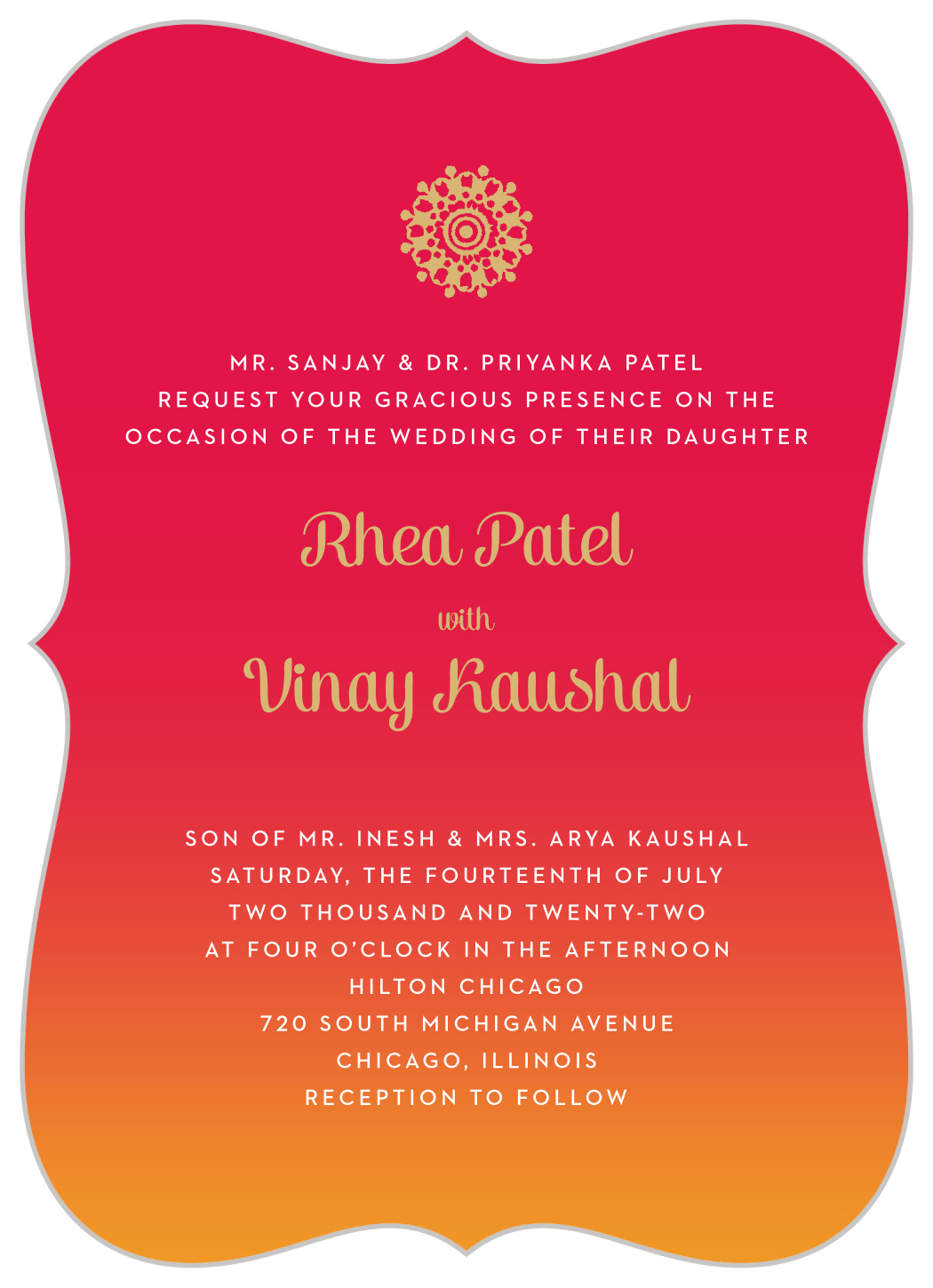 Indian Sunset Wedding Invitations by Basic Invite
