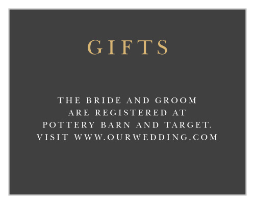 Dark Monogram Accommodation Cards by Basic Invite