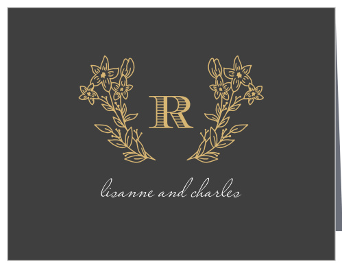 Dark Monogram Place Cards by Basic Invite