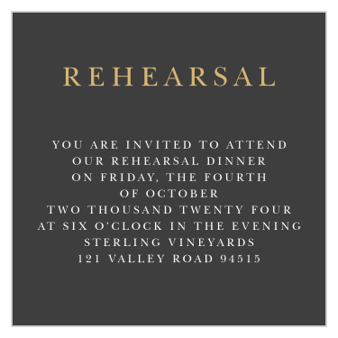 Dark Monogram Accommodation Cards by Basic Invite