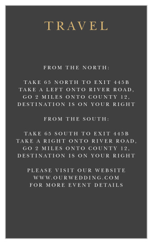 Dark Monogram Accommodation Cards by Basic Invite