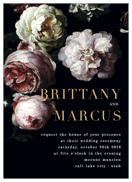 Moody Florals Wedding Programs by Basic Invite