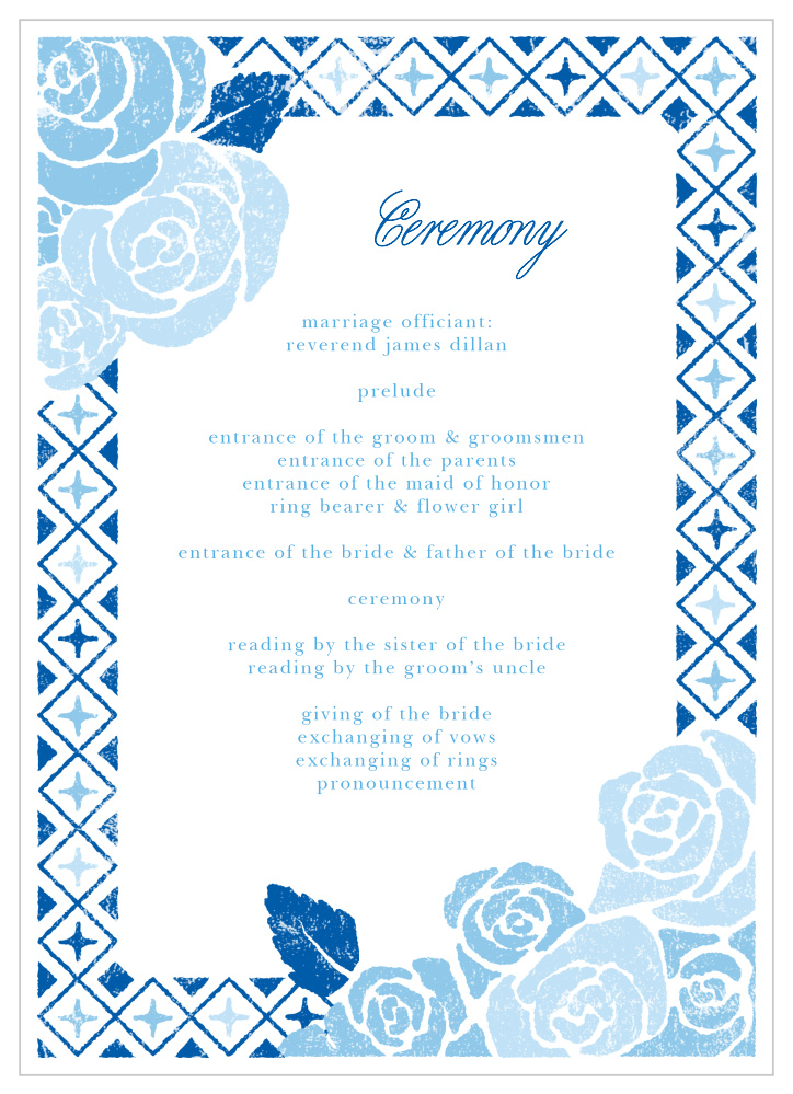 Mexican Flowers Wedding Programs by Basic Invite
