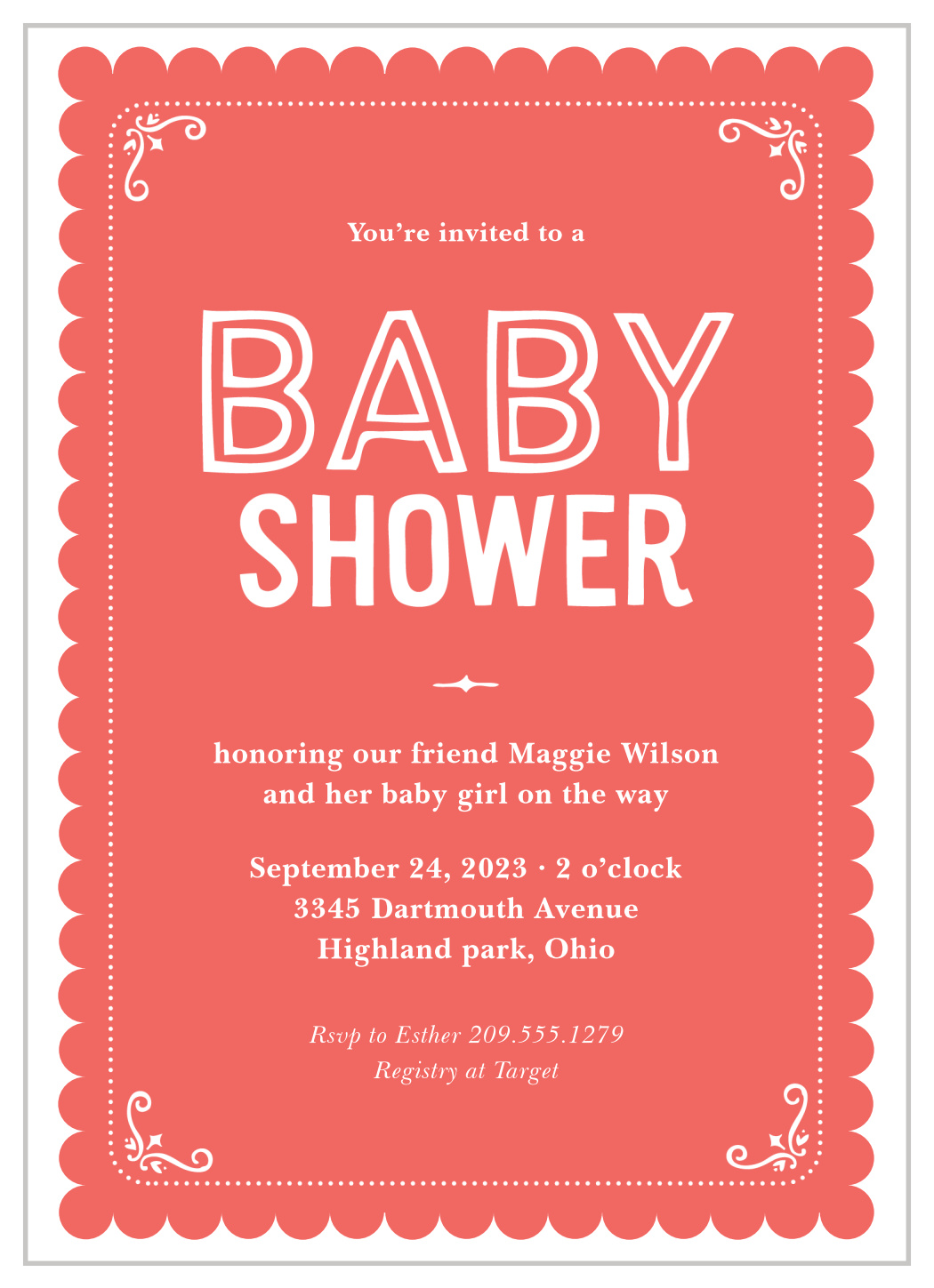 The Baby Frame Baby Shower Invitations by Basic Invite