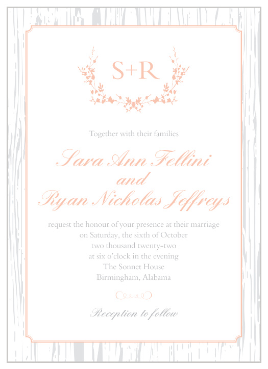 Rustic Wreath Storybook Wedding Invitations by Basic Invite