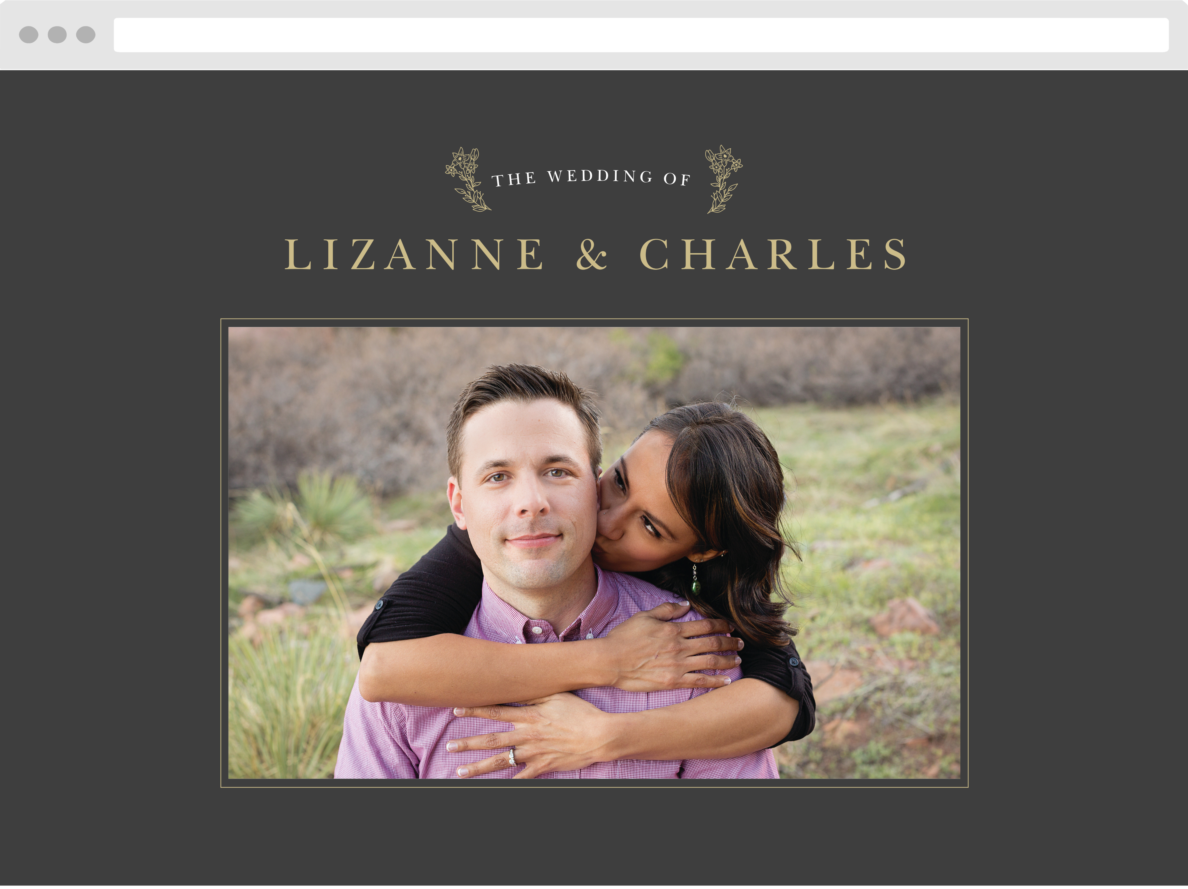 Dark Monogram Website by Basic Invite