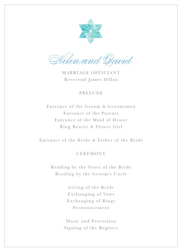 Watercolor Star Wedding Menus by Basic Invite