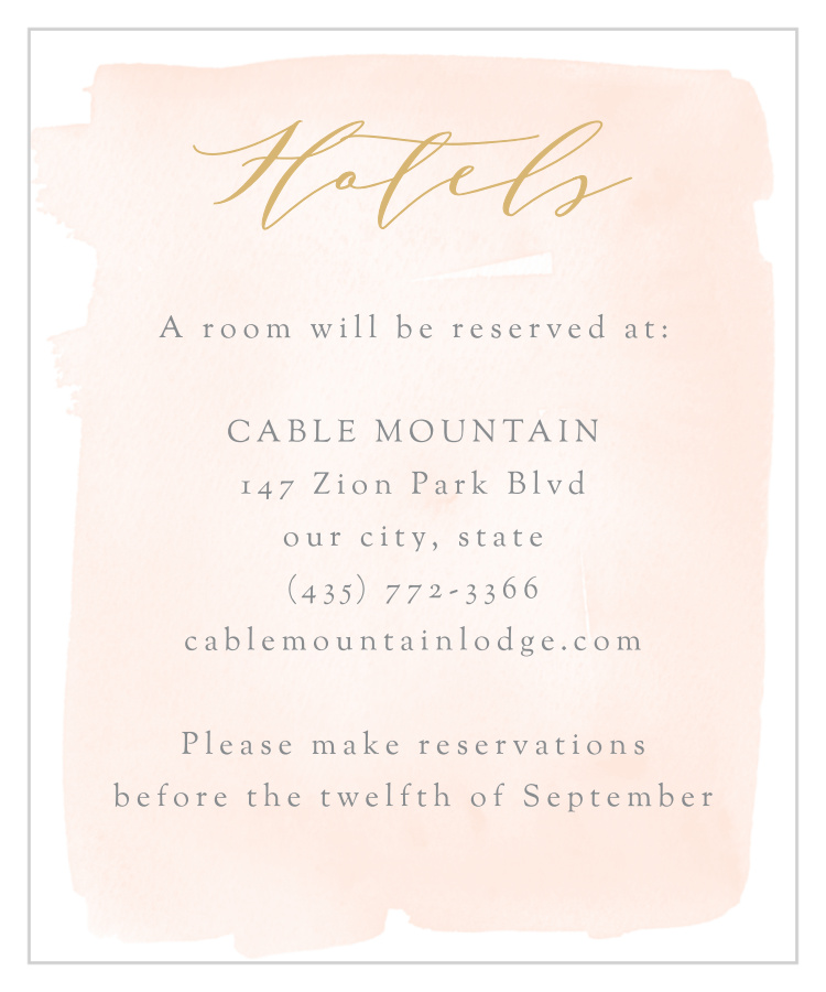 Simple Romance Accommodation Cards by Basic Invite