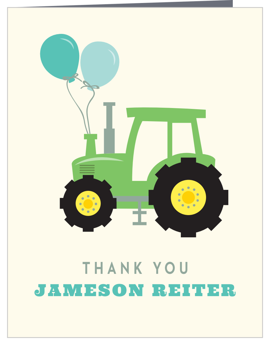 Tractor Party Children's Birthday Thank You Cards by Basic Invite