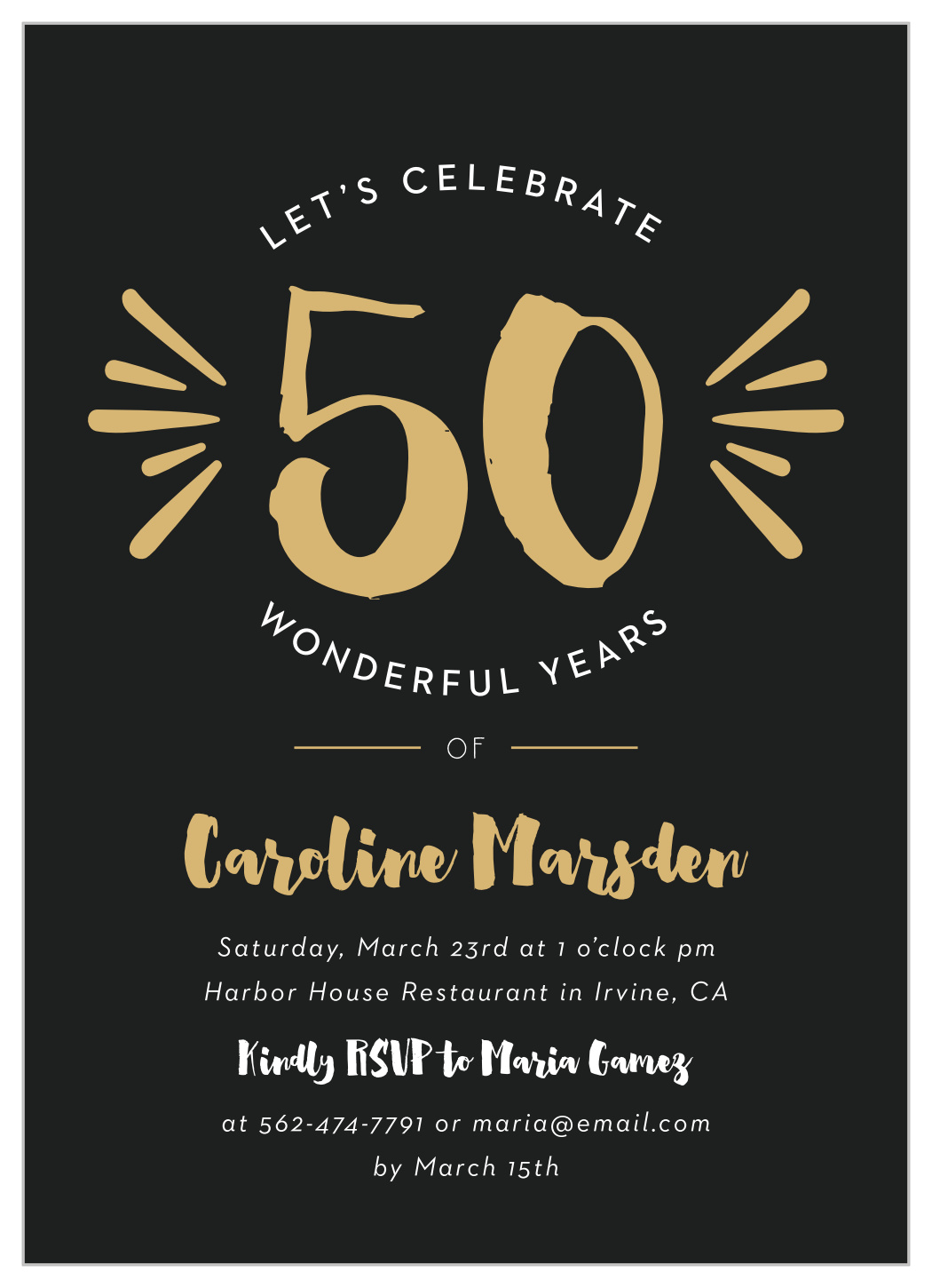 Shiny Fifty Milestone Birthday Invitations By Basic Invite