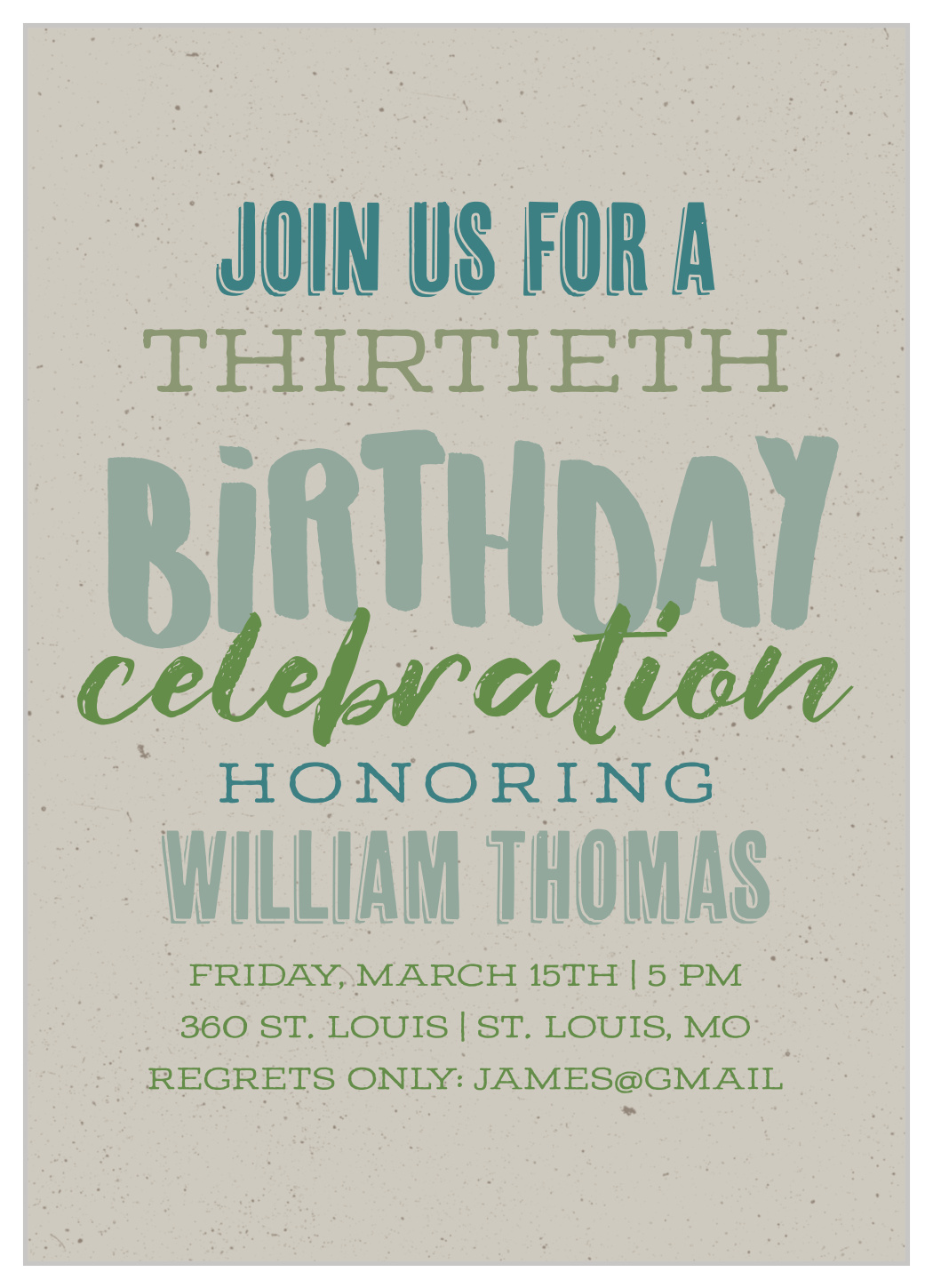 Billboard Type Milestone Birthday Invitations by Basic Invite