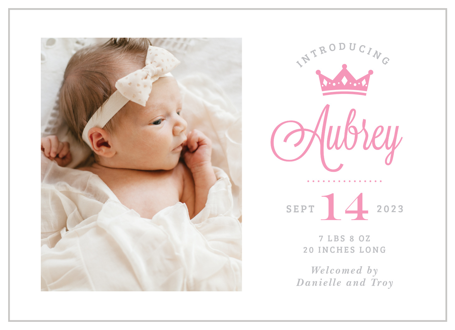 Princess Bracket Birth Announcements by Basic Invite