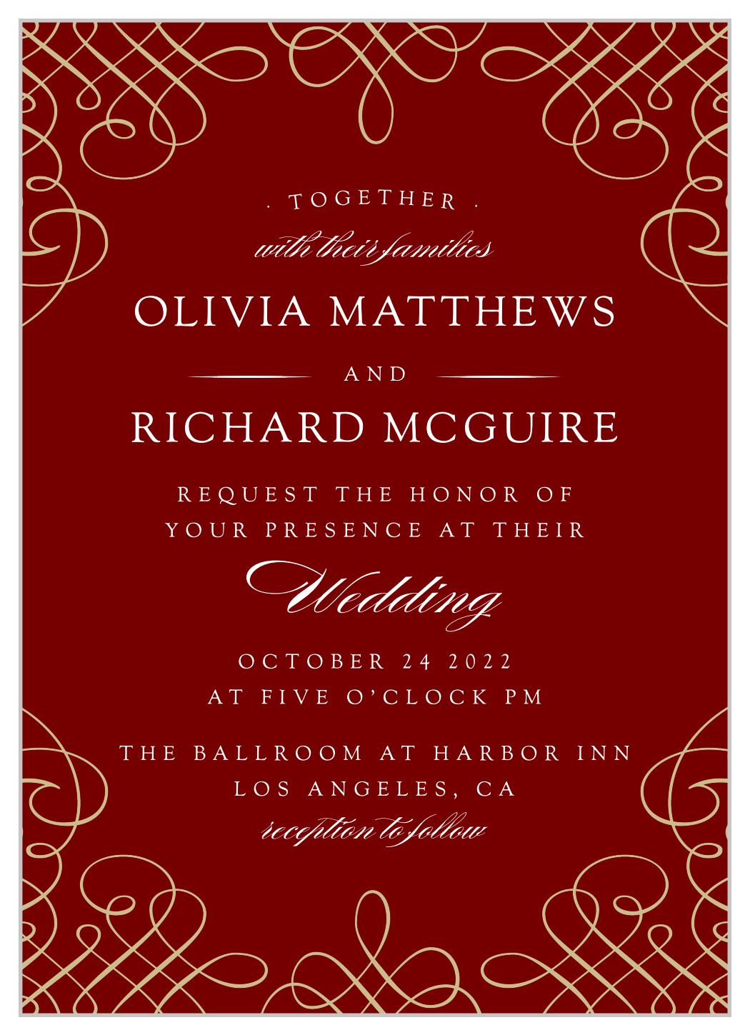 Ornate Border Wedding Invitations by Basic Invite