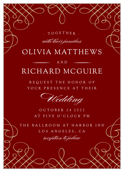 Ornate Border Wedding Programs by Basic Invite
