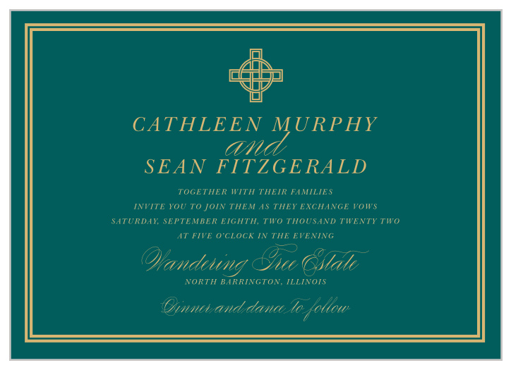 Irish Cross Wedding Programs by Basic Invite