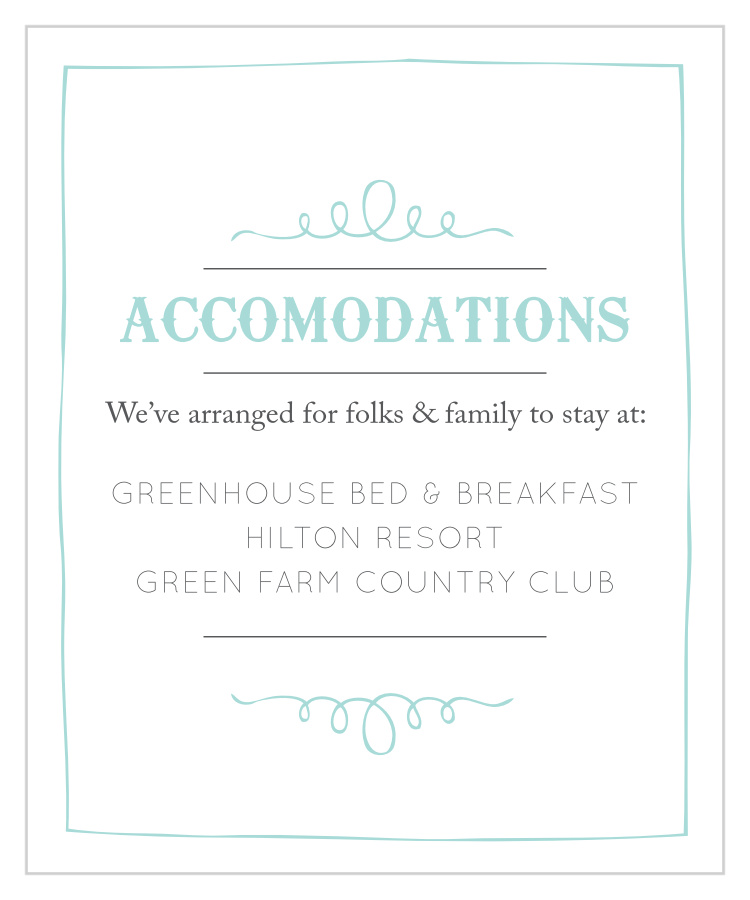 Dotted Flourish Accommodation Cards by Basic Invite