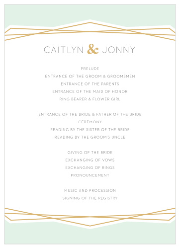 Modern Simplicity Wedding Menus by Basic Invite