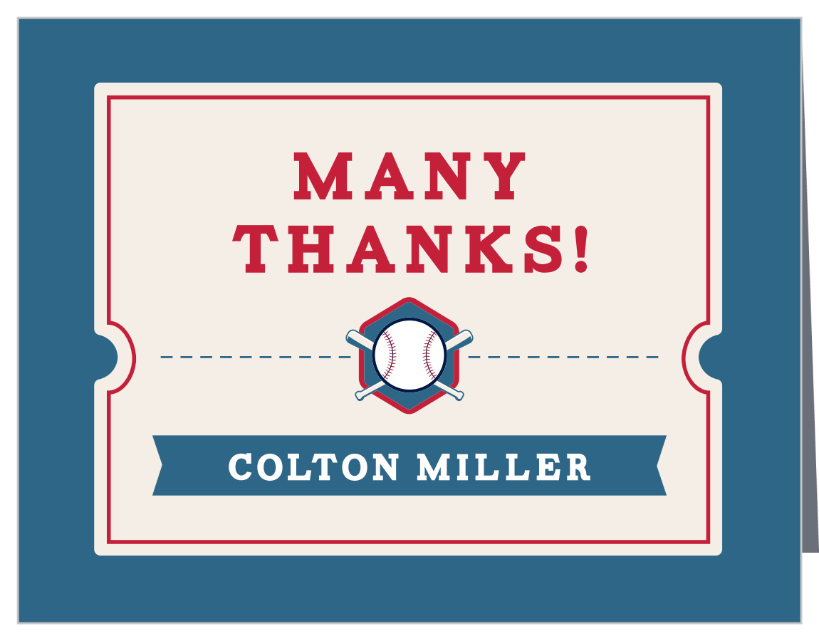 Baseball Bats Children's Birthday Thank You Cards by Basic Invite