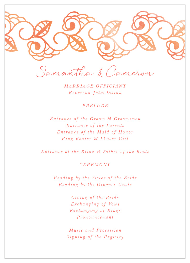 Painted Love Wedding Programs by Basic Invite