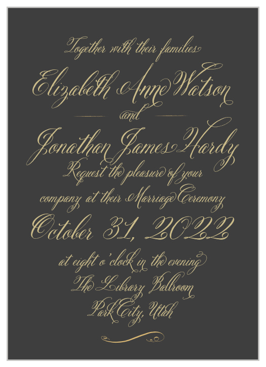 Gothic Script Wedding Stickers by Basic Invite
