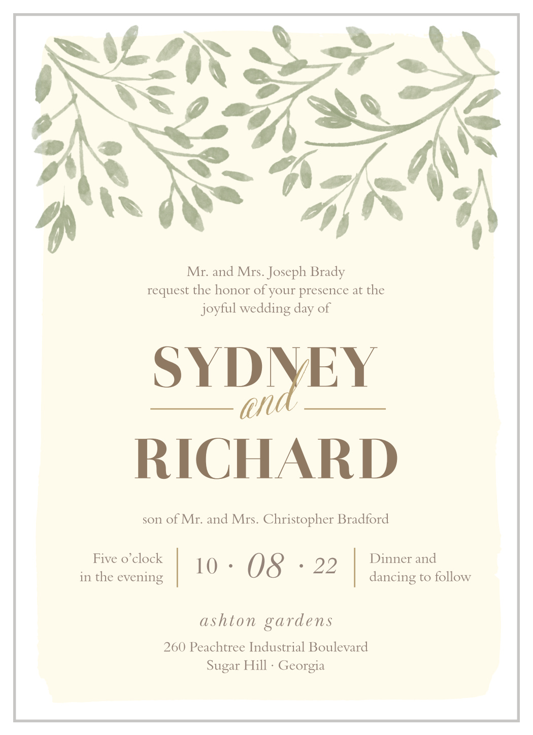 Vines & Leaves Wedding Invitations by Basic Invite