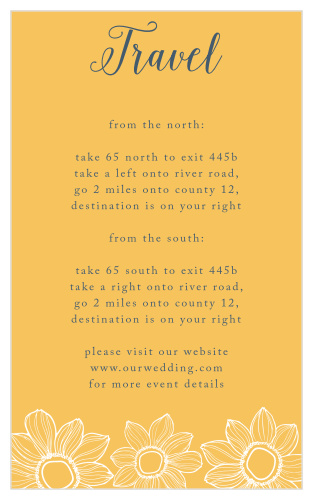 Sunflower Nuptials Rehearsal Cards by Basic Invite