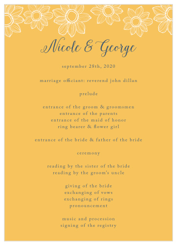 Sunflower Nuptials Place Cards by Basic Invite